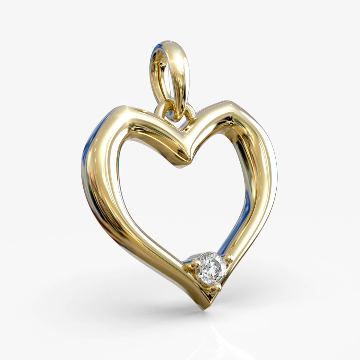 Elegant guld hjerte halskæde med diamant – tidløst design